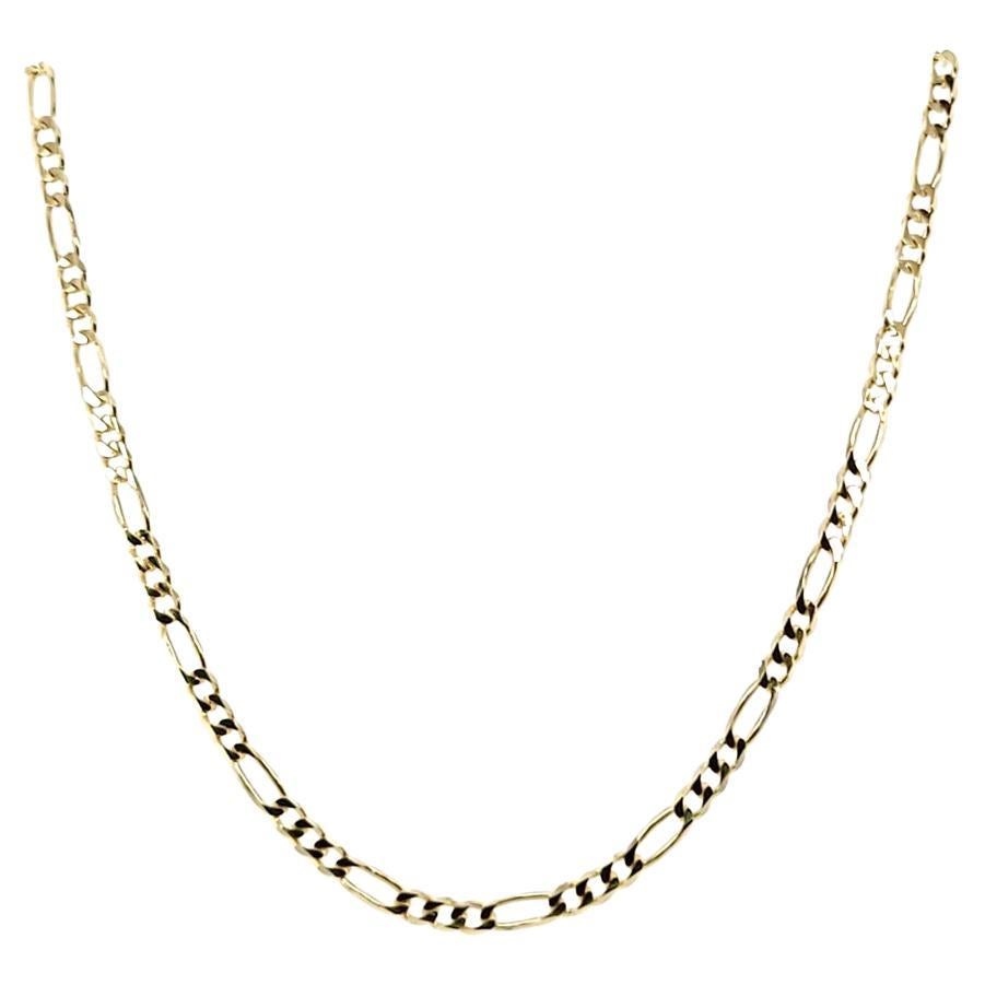 Antique 9k Yellow Gold Figaro Chain Necklace, Edwardian at 1stDibs