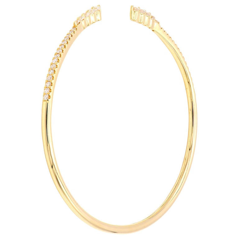 Yellow Gold Flexible Bangle For Sale at 1stDibs