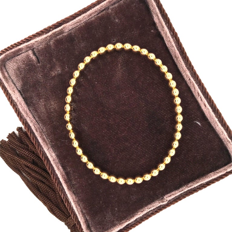 Yellow Gold Flexible Bracelet 18 Karat Grain of Rice Shape at 1stDibs ...