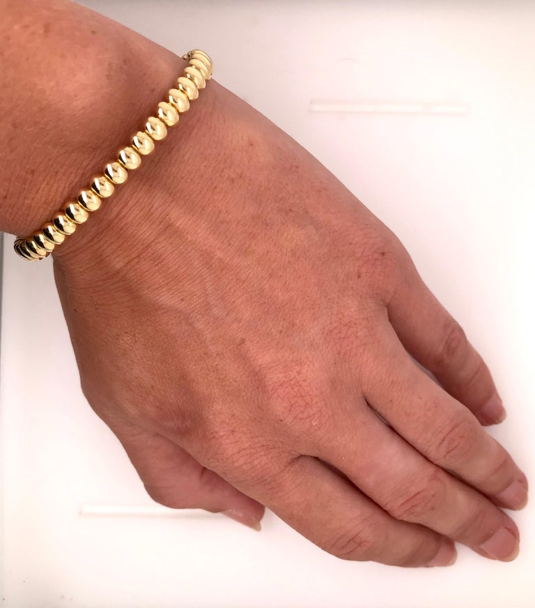 Yellow Gold Flexible Bracelet 18 Karat Grain of Rice Shape at 1stDibs ...