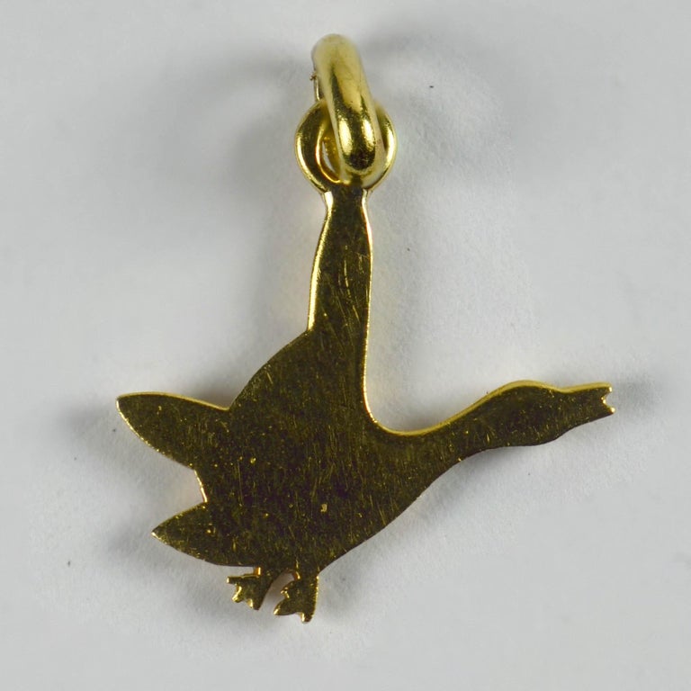 Yellow Gold Flying Mother Goose Charm Pendant at 1stDibs