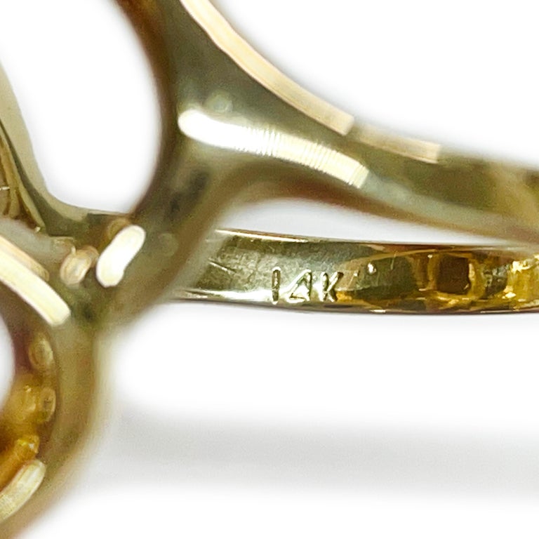Yellow Gold Free Form Ribbon Ring For Sale at 1stDibs