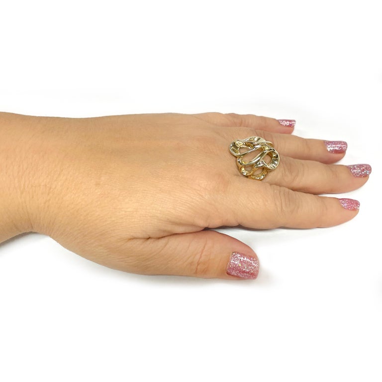 Yellow Gold Free Form Ribbon Ring For Sale at 1stDibs