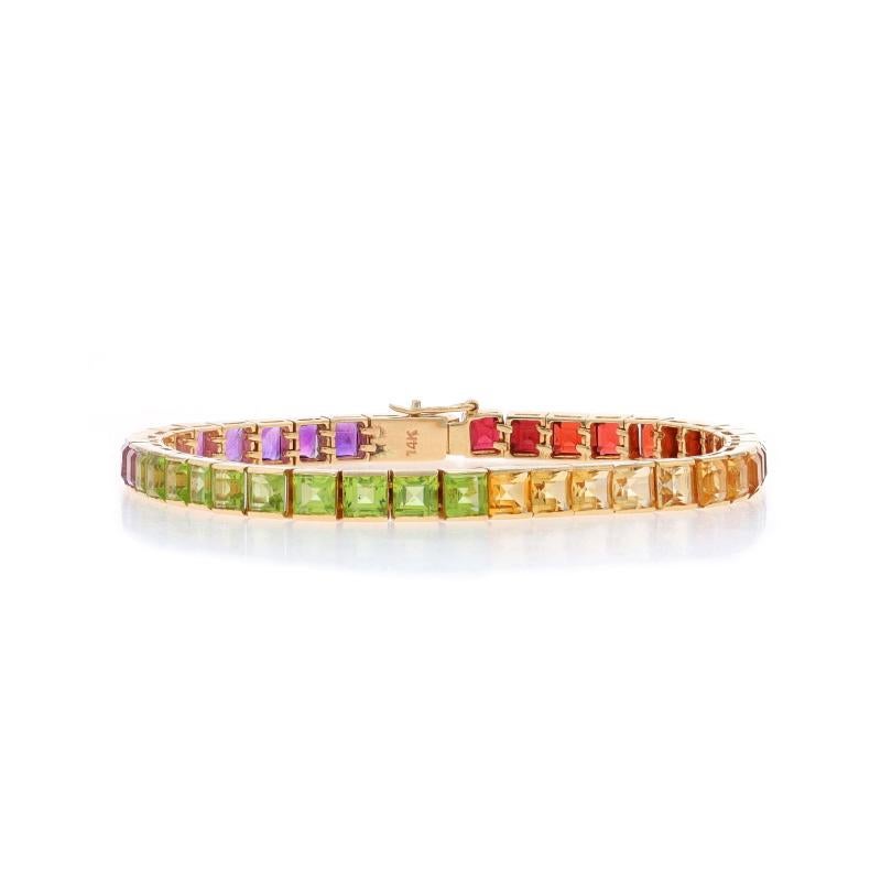 11 60ctw Peridot 14k Yellow Gold Tennis Bracelet 7 75 For Sale At