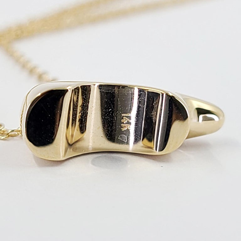 Yellow Gold Golden Bear Pendant Necklace at 1stDibs