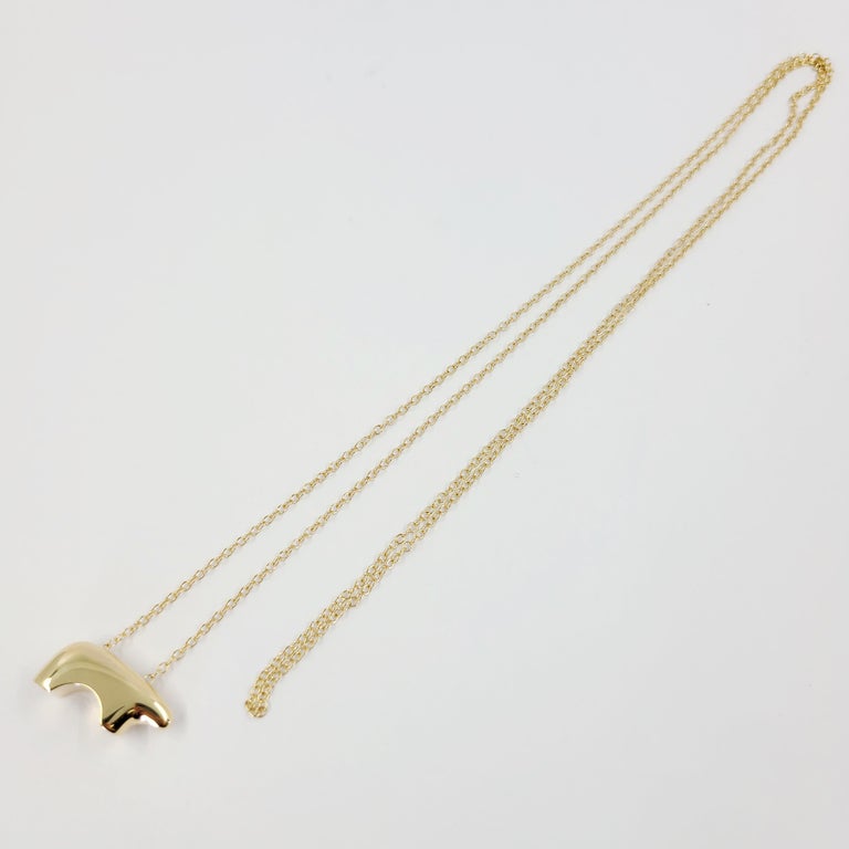 Yellow Gold Golden Bear Pendant Necklace at 1stDibs
