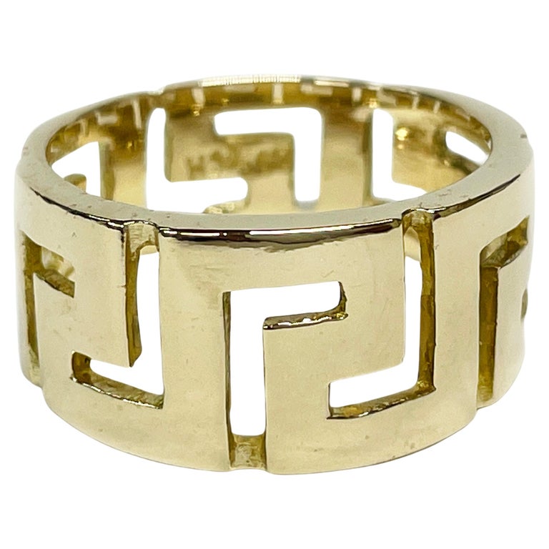 Yellow Gold Greek Key Eternity Ring For Sale at 1stDibs