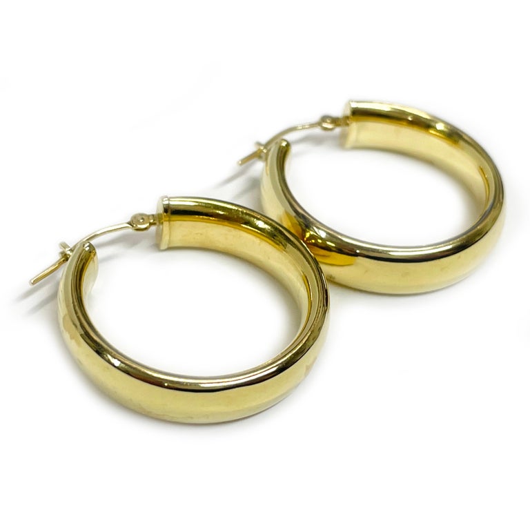 Yellow Gold Hoop Earrings For Sale at 1stDibs