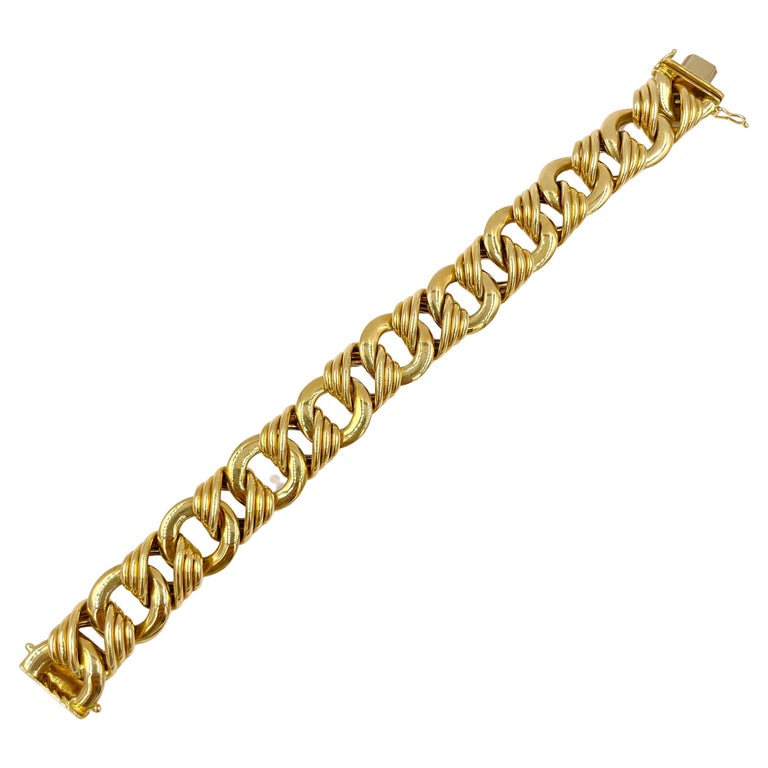 Yellow Gold Link Bracelet For Sale at 1stDibs