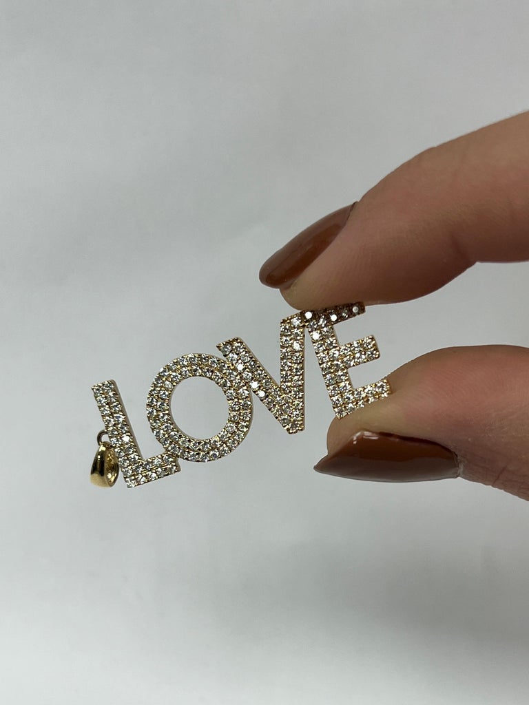 Yellow Gold Love Pendant For Sale at 1stDibs