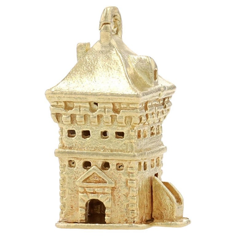 Yellow Gold Luxembourg Generic Castle Tower Charm 18k Europe History ...