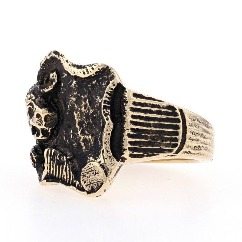Yellow Gold Men's Lion Scroll Signet Ring - 14k at 1stDibs