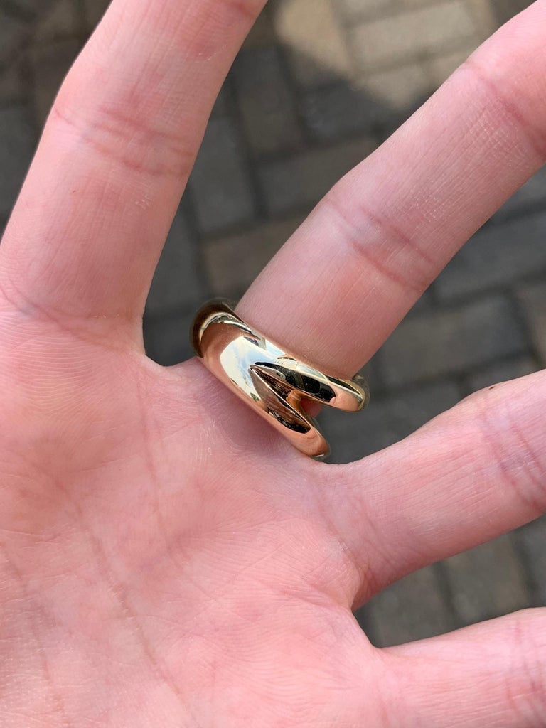 Yellow Gold Modern Solitaire Diamond Open Cuff Ring at 1stDibs | open ...