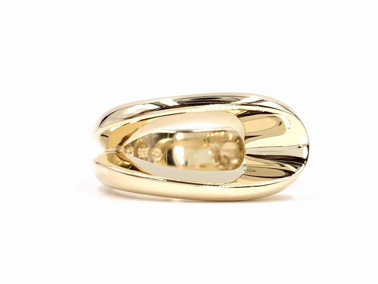 Yellow Gold Modern Solitaire Diamond Open Cuff Ring at 1stDibs | open ...