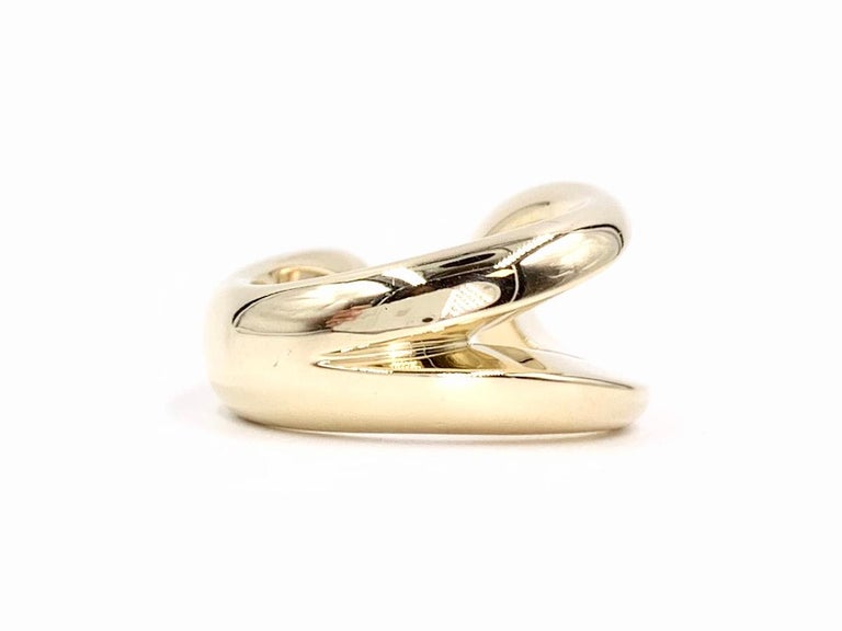 Yellow Gold Modern Solitaire Diamond Open Cuff Ring at 1stDibs | open ...