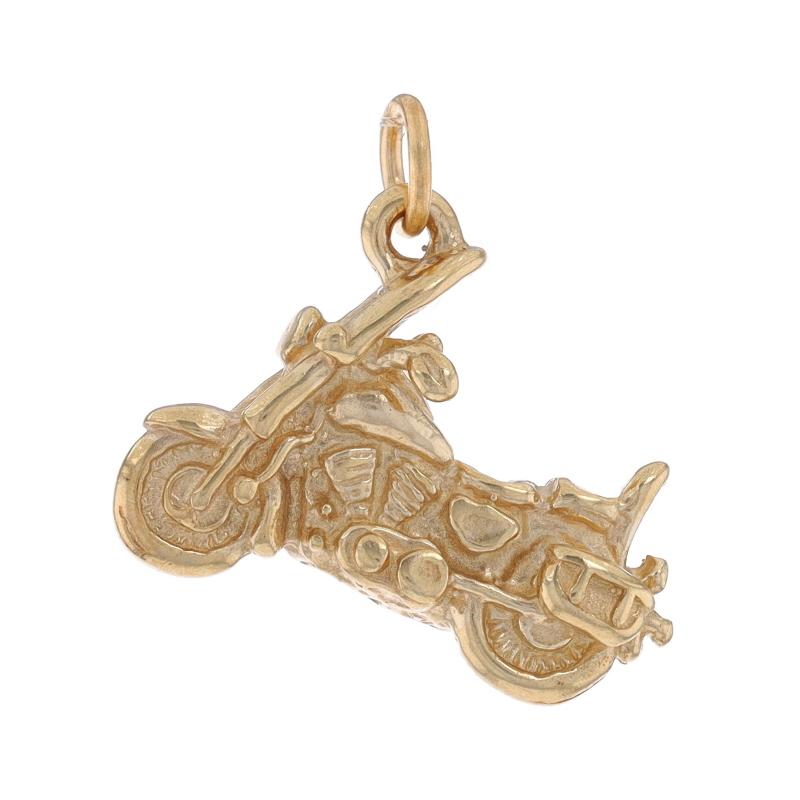 Yellow Gold Motorcycle Charm - 14k Transportation Pendant For Sale at ...
