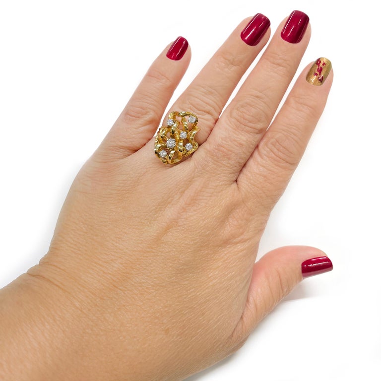 Yellow Gold Multi-Diamond Ring For Sale at 1stDibs