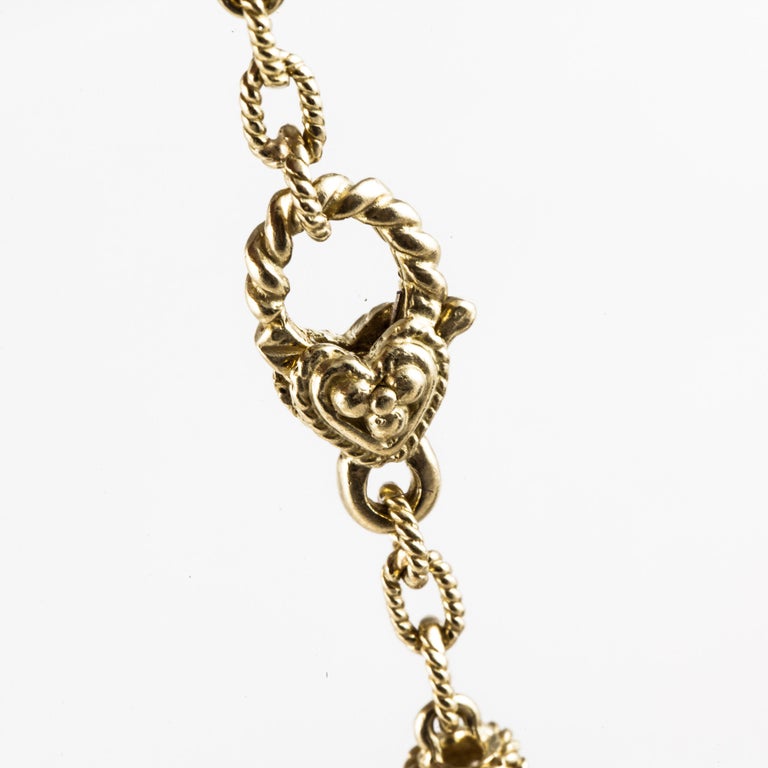 Ruby and Rose Quartz Bead Necklace in 18K Yellow Gold For Sale at 1stDibs