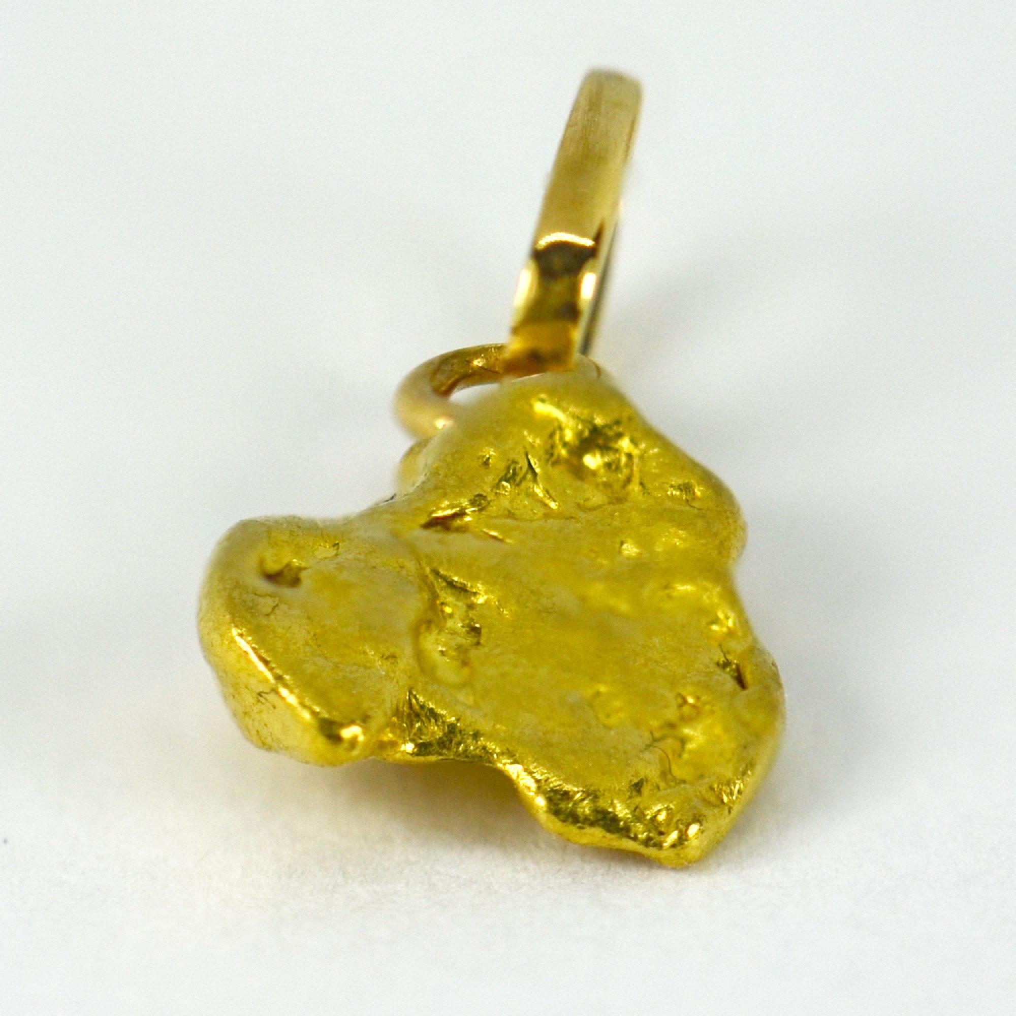 Yellow Gold Nugget Charm Pendant at 1stDibs