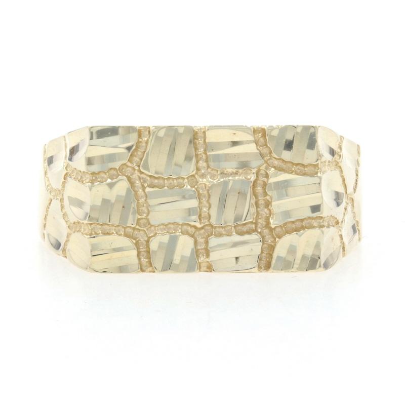 Yellow Gold Nugget Men's Ring - 10k Textured For Sale at 1stDibs