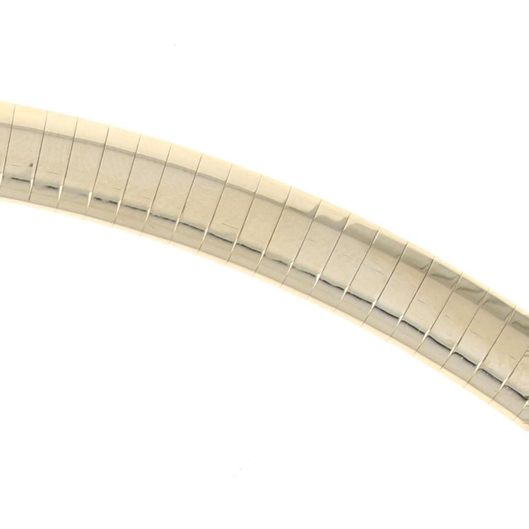 Yellow Gold Omega Chain Necklace, 14k Box Clasp at 1stDibs