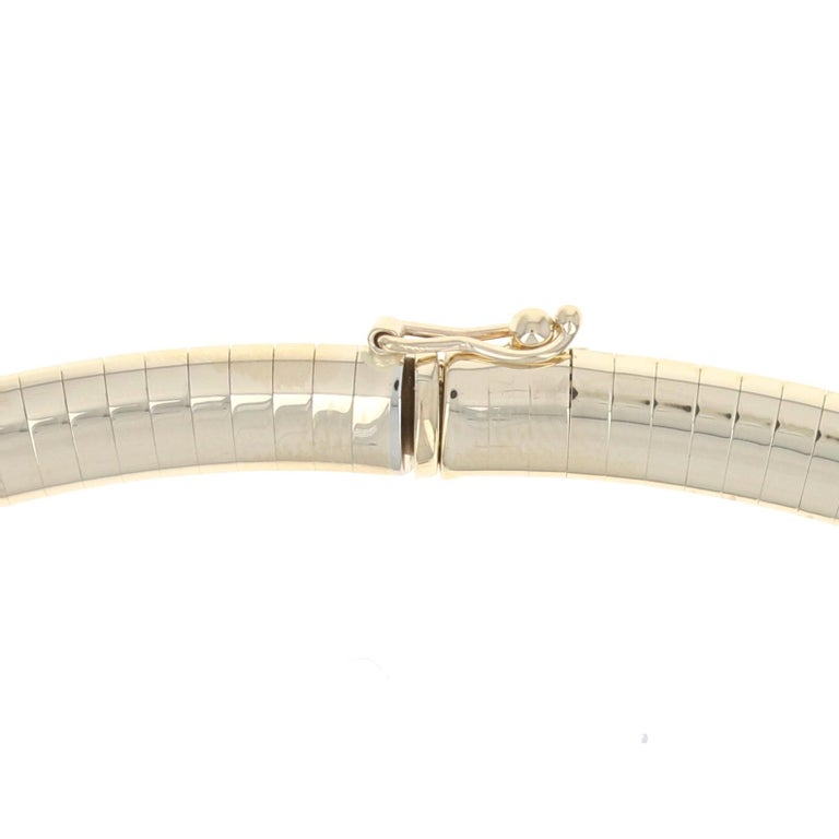 Yellow Gold Omega Chain Necklace, 14k Box Clasp at 1stDibs