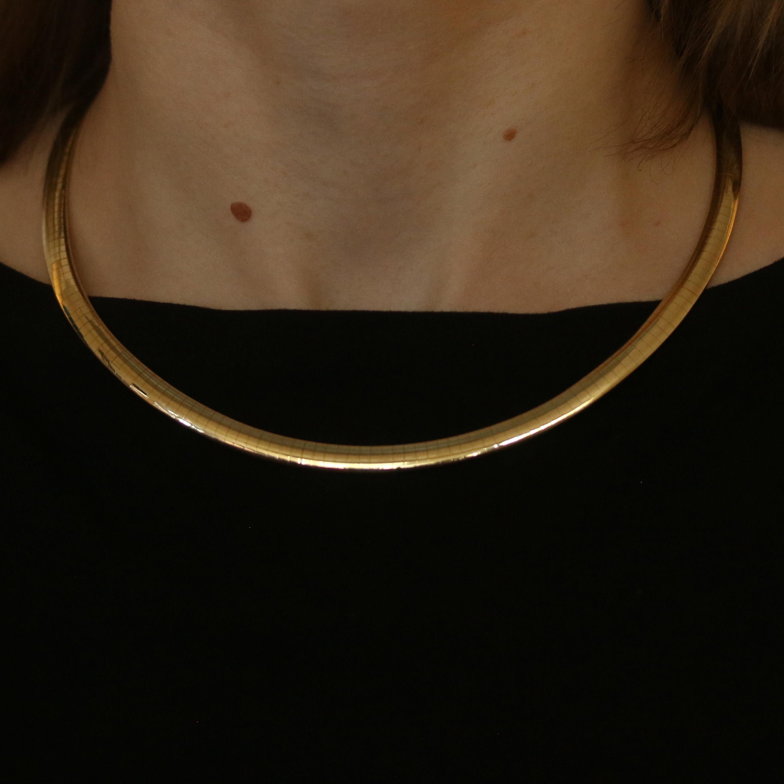 Yellow Gold Omega Chain Necklace, 14k, Italy For Sale at 1stDibs ...