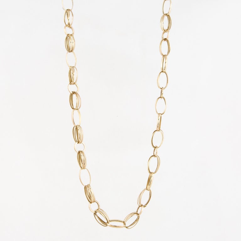 Open Link Necklace in 14K Gold For Sale at 1stDibs