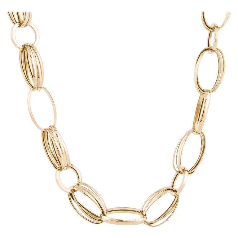 Open Link Necklace in 14K Gold For Sale at 1stDibs