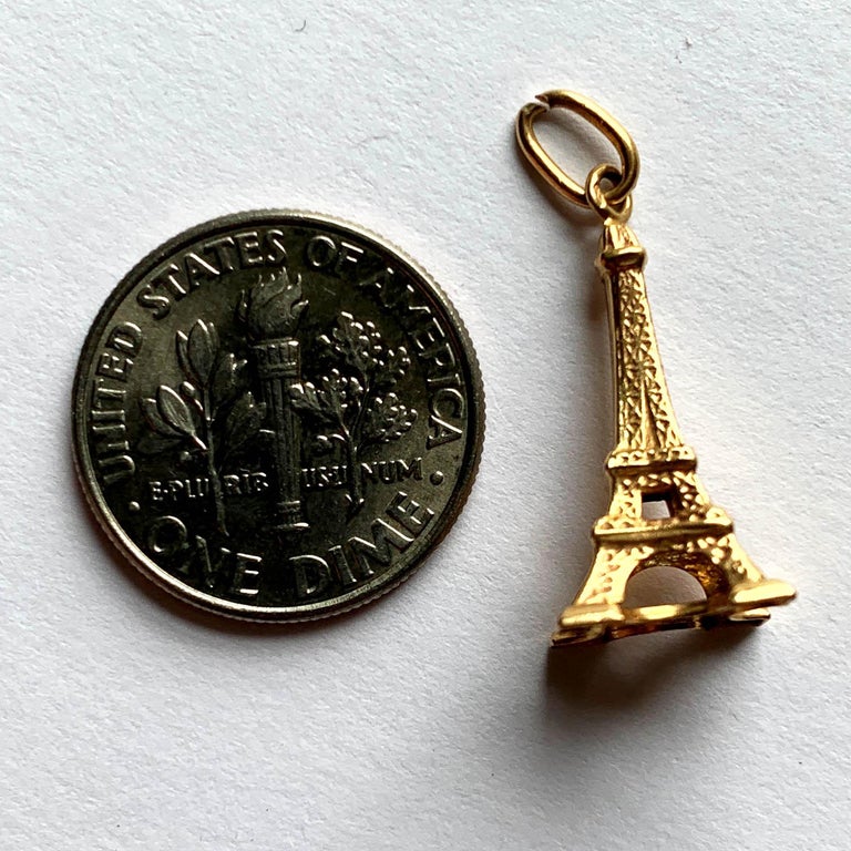 Yellow Gold Paris Landmark Eiffel Tower Charm Pendant at 1stDibs ...