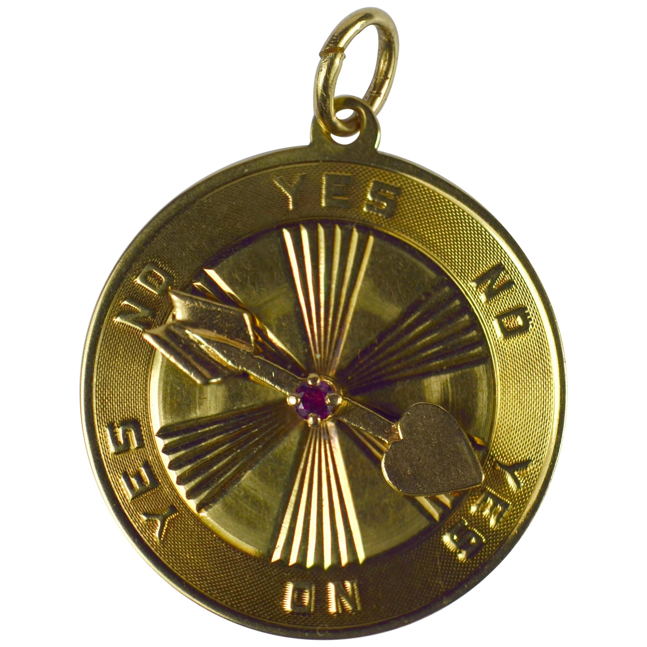 Large XV Gold Charm/Pendant For Sale at 1stDibs