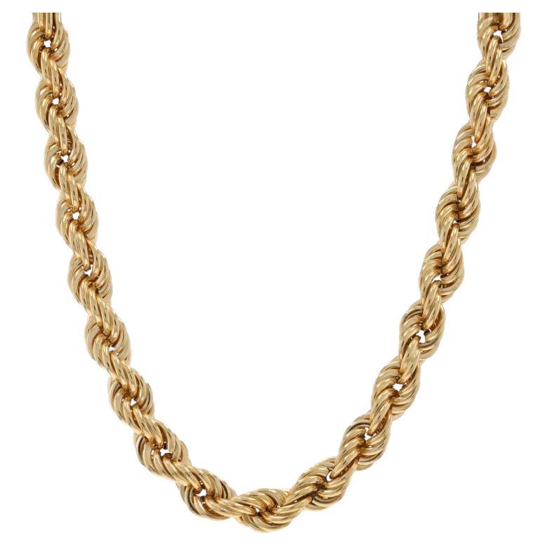 Yellow Gold Rope Length Serpentine Necklace For Sale at 1stDibs