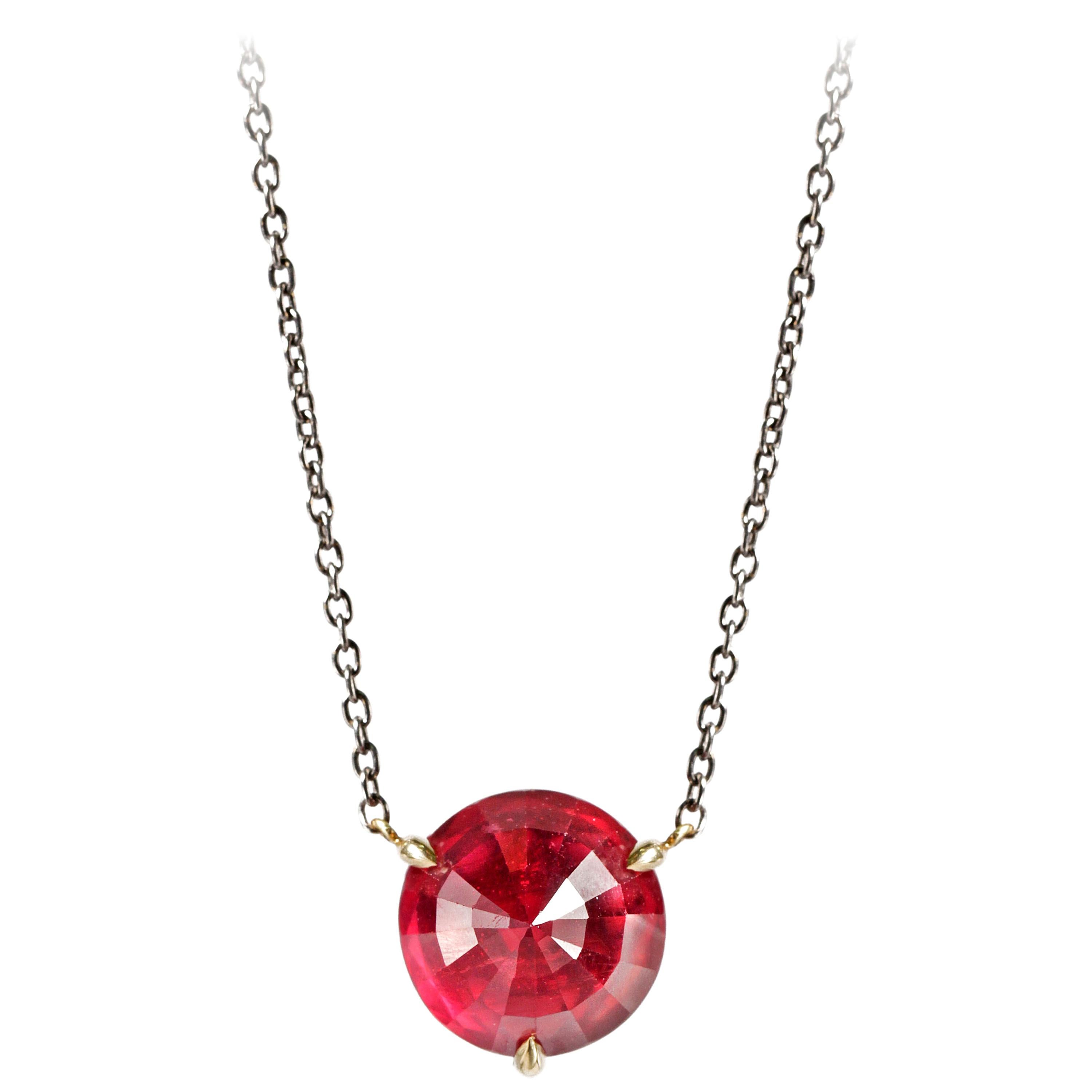 Yellow Gold Ruby Pendant For Sale at 1stDibs
