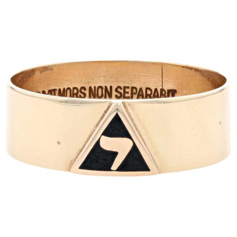 Yellow Gold Scottish Rite 14th Degree Men's Yod Band, 10k Masonic Ring ...