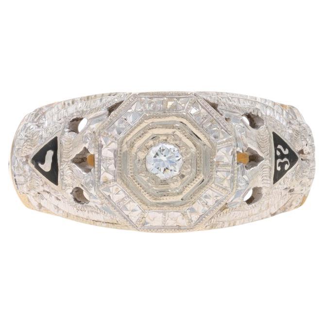 Yellow Gold Scottish Rite 32nd Degree Men's Signet Ring - 14k Masonic ...