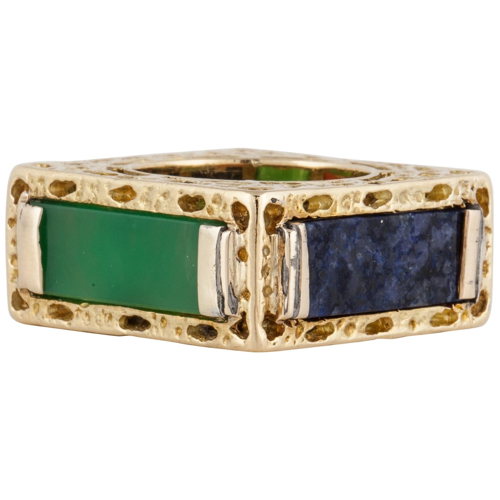Cartier 18K Square Peridot Dinh Van Ring at 1stDibs