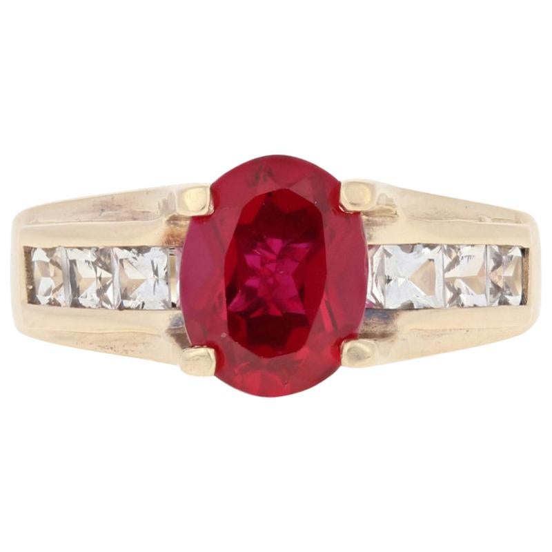 Gold colour change synthetic corundum Ring at 1stDibs