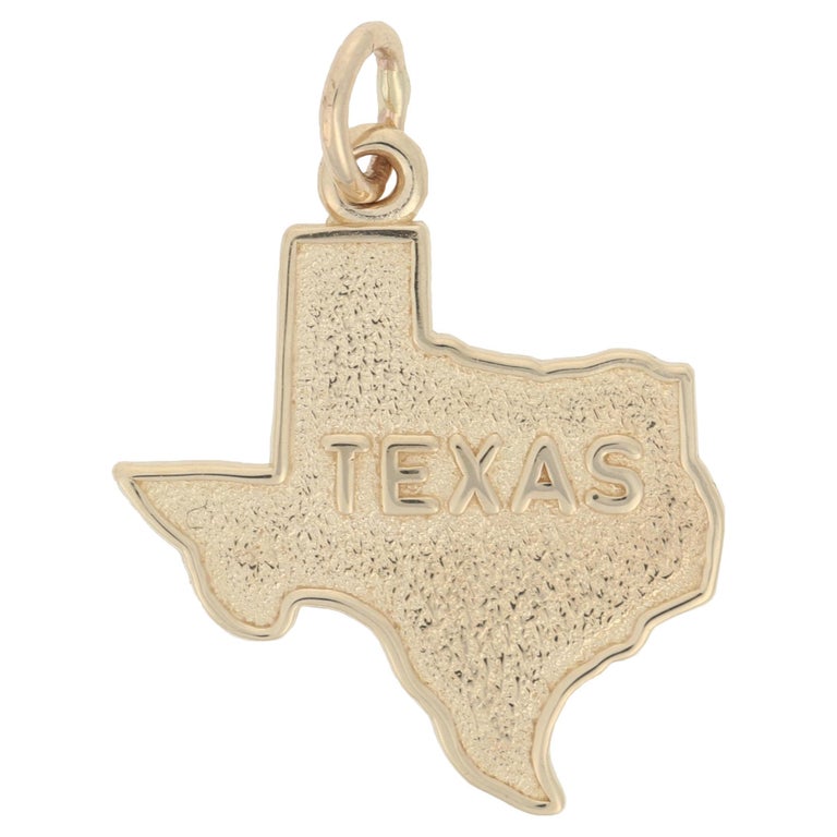 Yellow Gold Texas State Pendant, 14k United States Travel Souvenir For ...