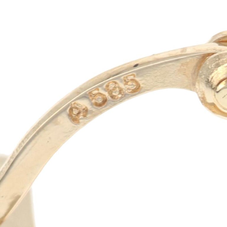 Yellow Gold Textured Hoop Earrings, 14k Pierced Snap Closures For Sale ...