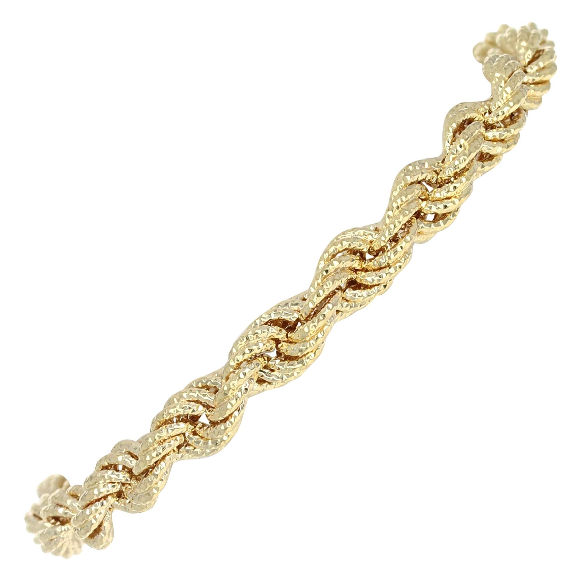 A Sensuous and Tactile Gold Rope Bracelet For Sale at 1stDibs