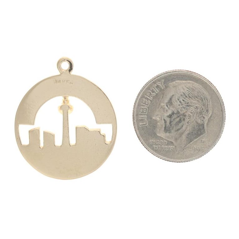 Yellow Gold Toronto, Canada Charm, 14k Travel Souvenir CN Tower Pendant ...