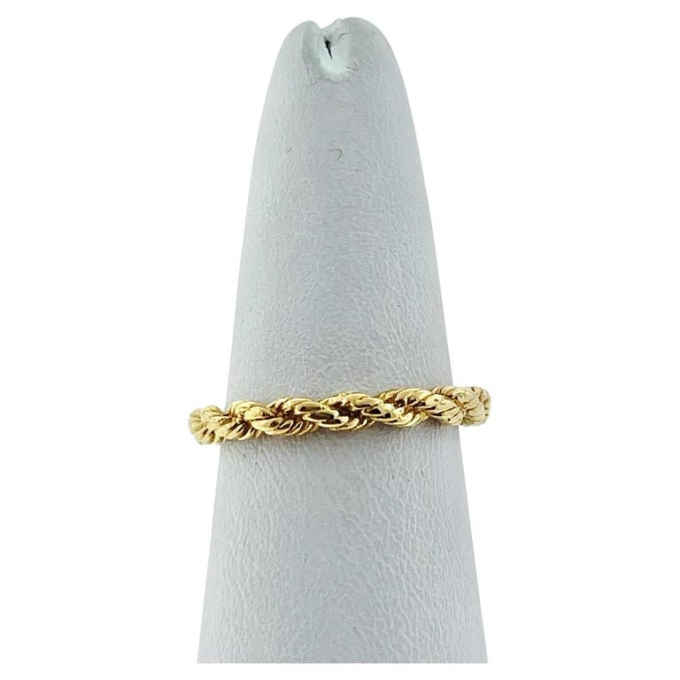 Yellow Gold Rope Chain Ring For Sale at 1stDibs