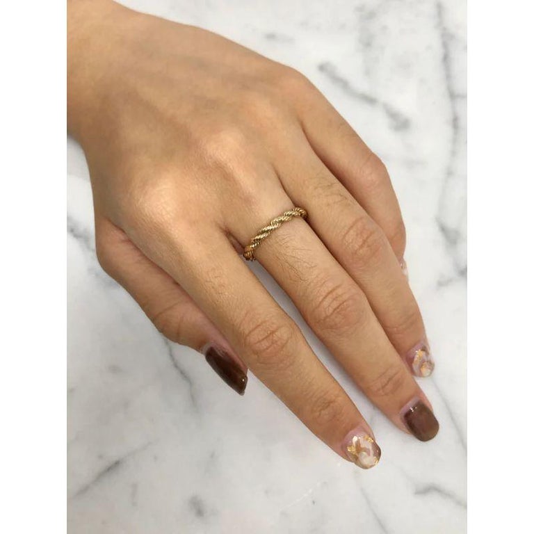 Yellow Gold Rope Chain Ring For Sale at 1stDibs