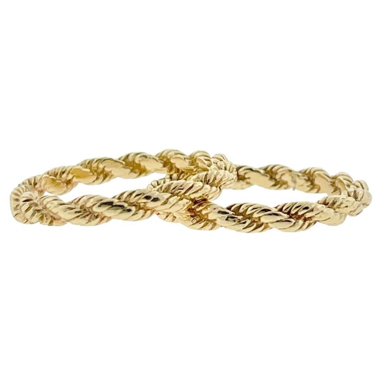 Yellow Gold Rope Chain Ring For Sale at 1stDibs