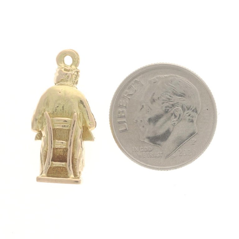 Yellow Gold Vintage Brussels, Belgium Lacemaker Charm 18k Textile Arts ...