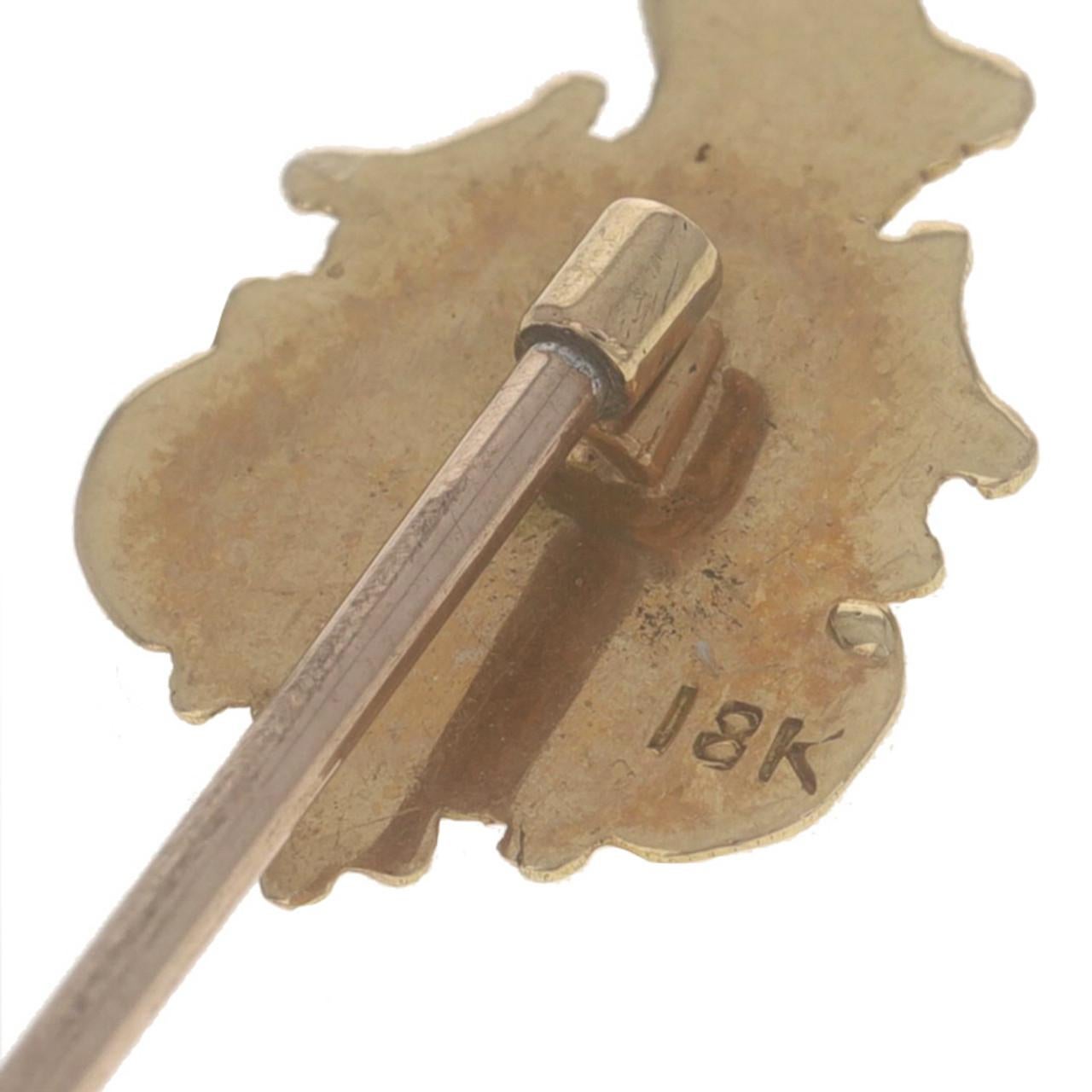 Yellow Gold Vintage Royal Warrant Crest Stickpin 18k by Appointment ...