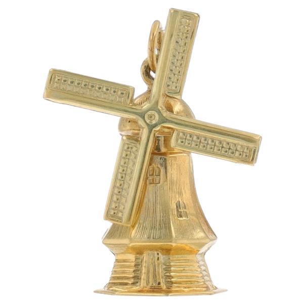 Yellow Gold Vintage Windmill Charm - 14k Holland Travel Gift Blades ...