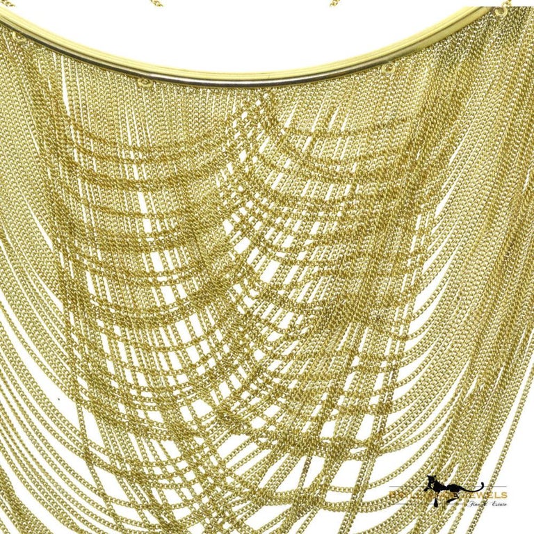 Yellow Gold Waterfall Drop Necklace For Sale at 1stDibs