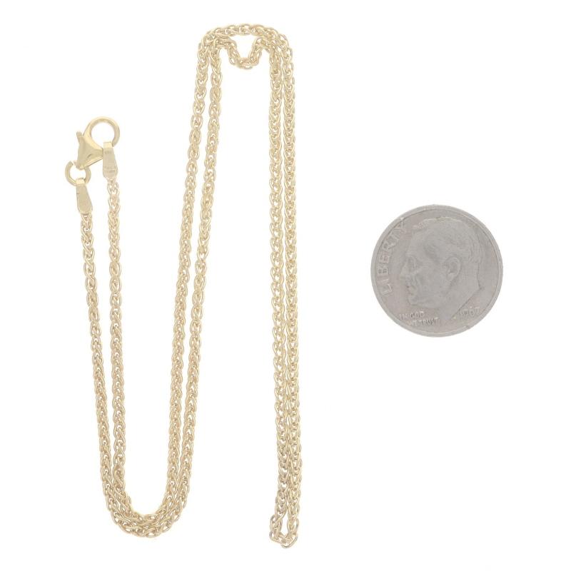 Yellow Gold Wheat Chain Necklace 16" - 18k Italy at 1stDibs