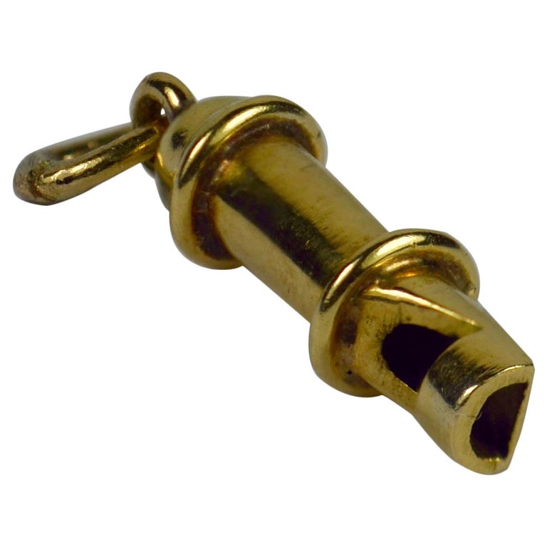 Yellow Gold Whistle Charm Pendant at 1stDibs